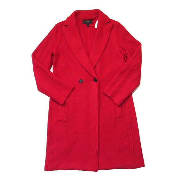 J. Crew | Jackets & Coats | Nwt Jcrew Daphne Topcoat In Bright Red ...